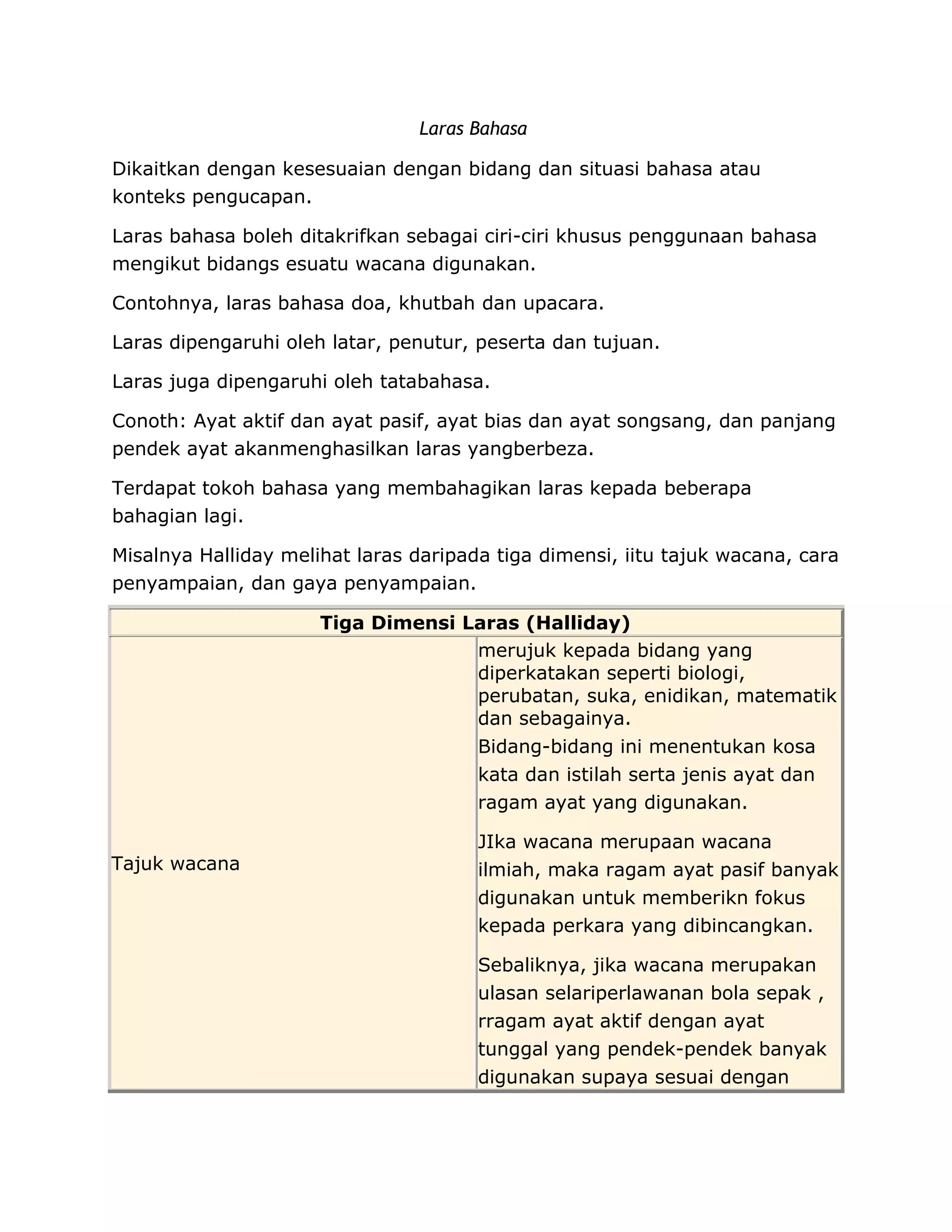 Laras bahasa | DOCX