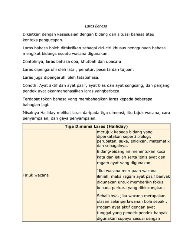 Laras bahasa | DOCX