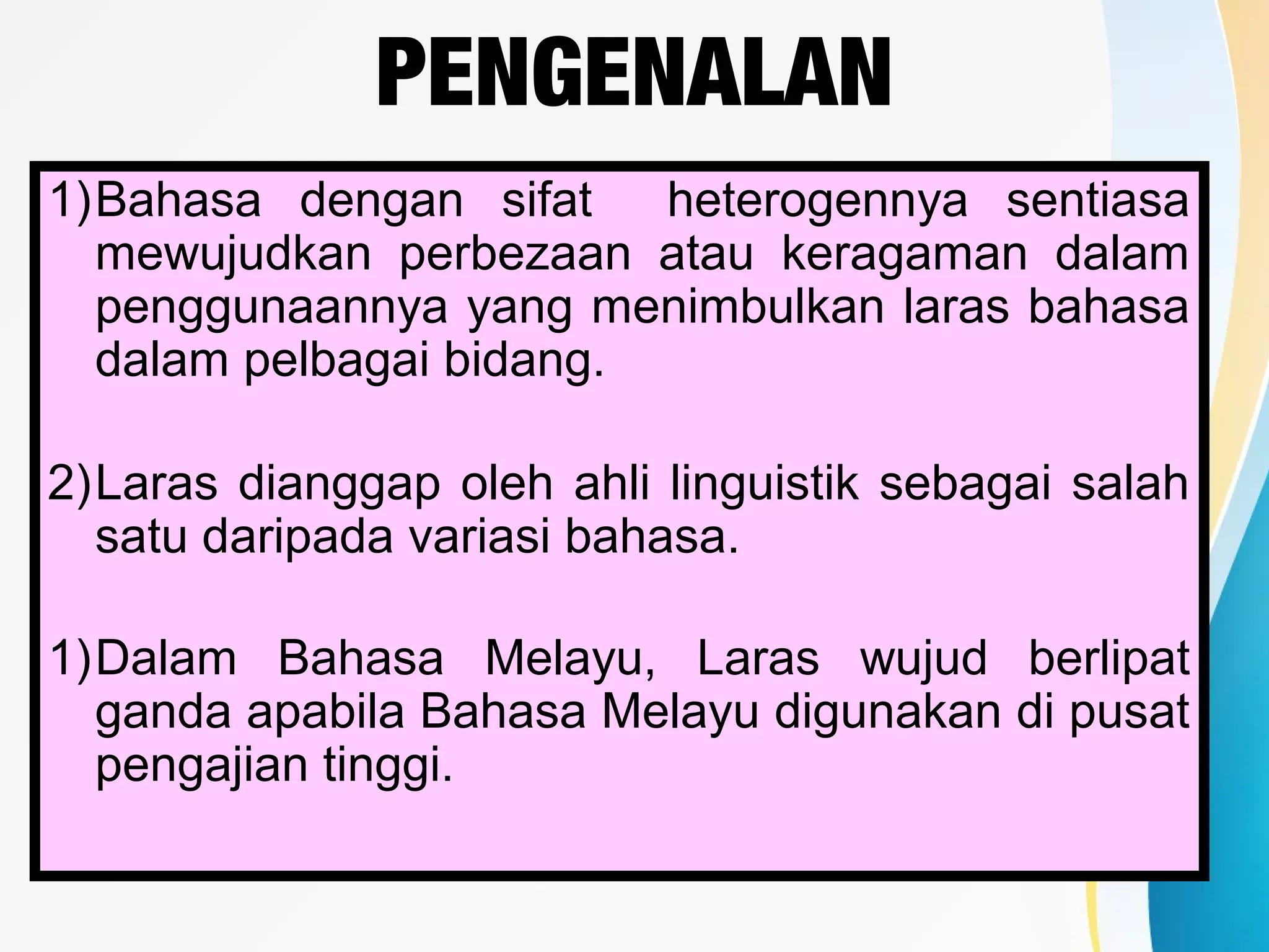 Penulisan Akademik : Laras Bahasa | PPT