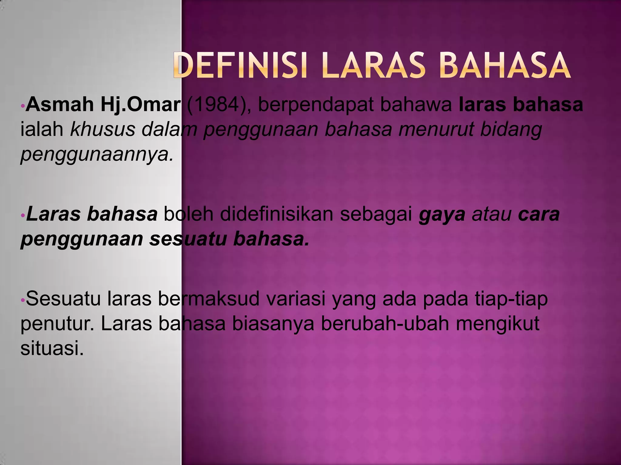 Laras bahasa (slideshare 1) | PPTX