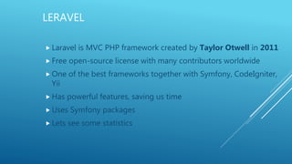 Laravel | PPTX | Databases | Computer Software and Applications