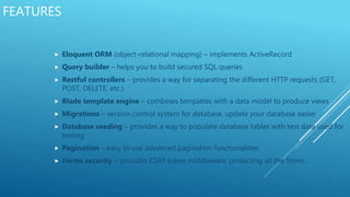 Laravel | PPTX | Databases | Computer Software and Applications