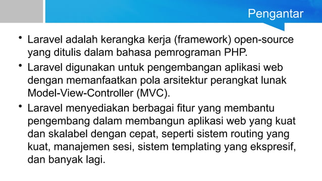 Pengenalan Laravel - install,routing,controller dan view.pptx
