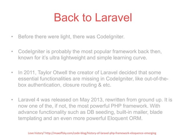 Introduction to Laravel | PPTX | Programming Languages | Computing