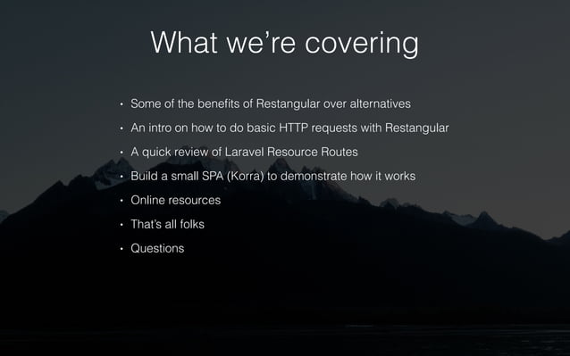 Laravel + Restangular Introduction | PPT