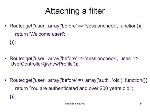 Laravel Routing and Query Building | PPT