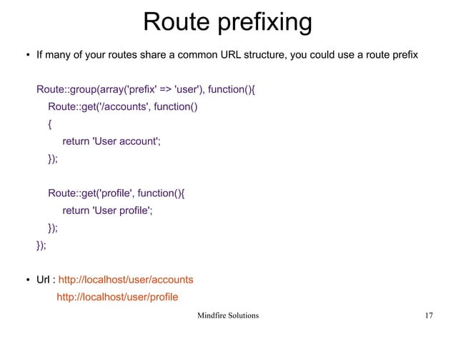 Laravel Routing and Query Building | PPT