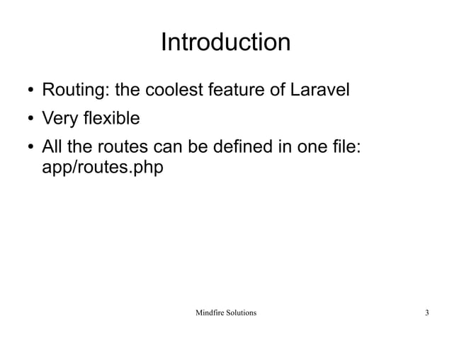 Laravel Routing and Query Building | PPT