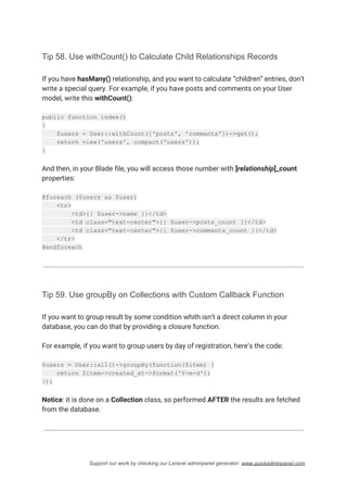 Laravel tips-2019-04 | PDF | Databases | Computer Software and Applications