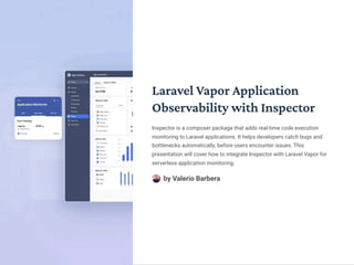 Laravel Vapor Application Observability with Inspector | PPT