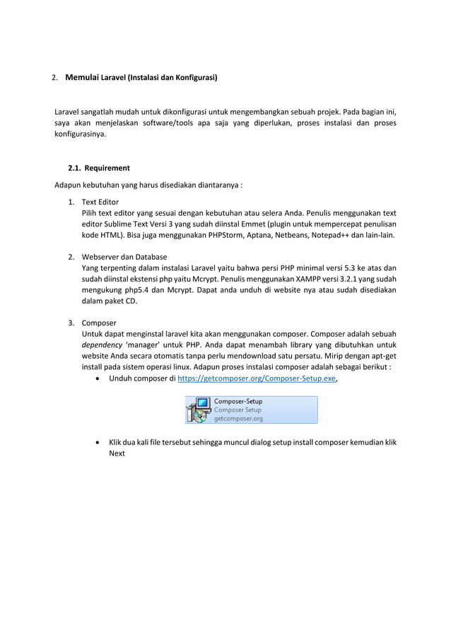 Tutorial Penggunaan Laravel | PDF