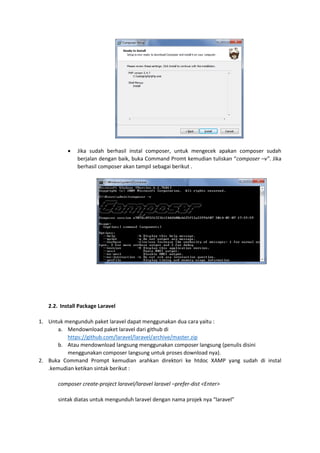 Tutorial Penggunaan Laravel | PDF
