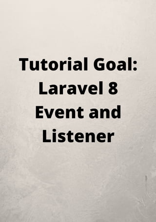 Laravel 8 events and listeners with example | PDF