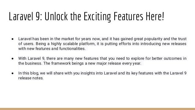 Laravel 9_ Unlock the Exciting Features Here!.pptx