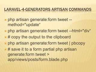 Laravel and artisan cli | PPTX | Programming Languages | Computing