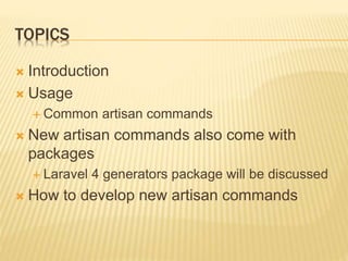 Laravel and artisan cli | PPTX | Programming Languages | Computing