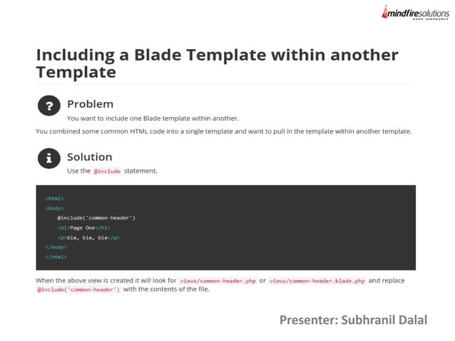 Laravel Blade Template | PPT
