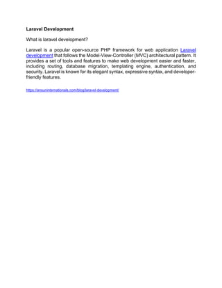 How Laravel Development works? | PDF
