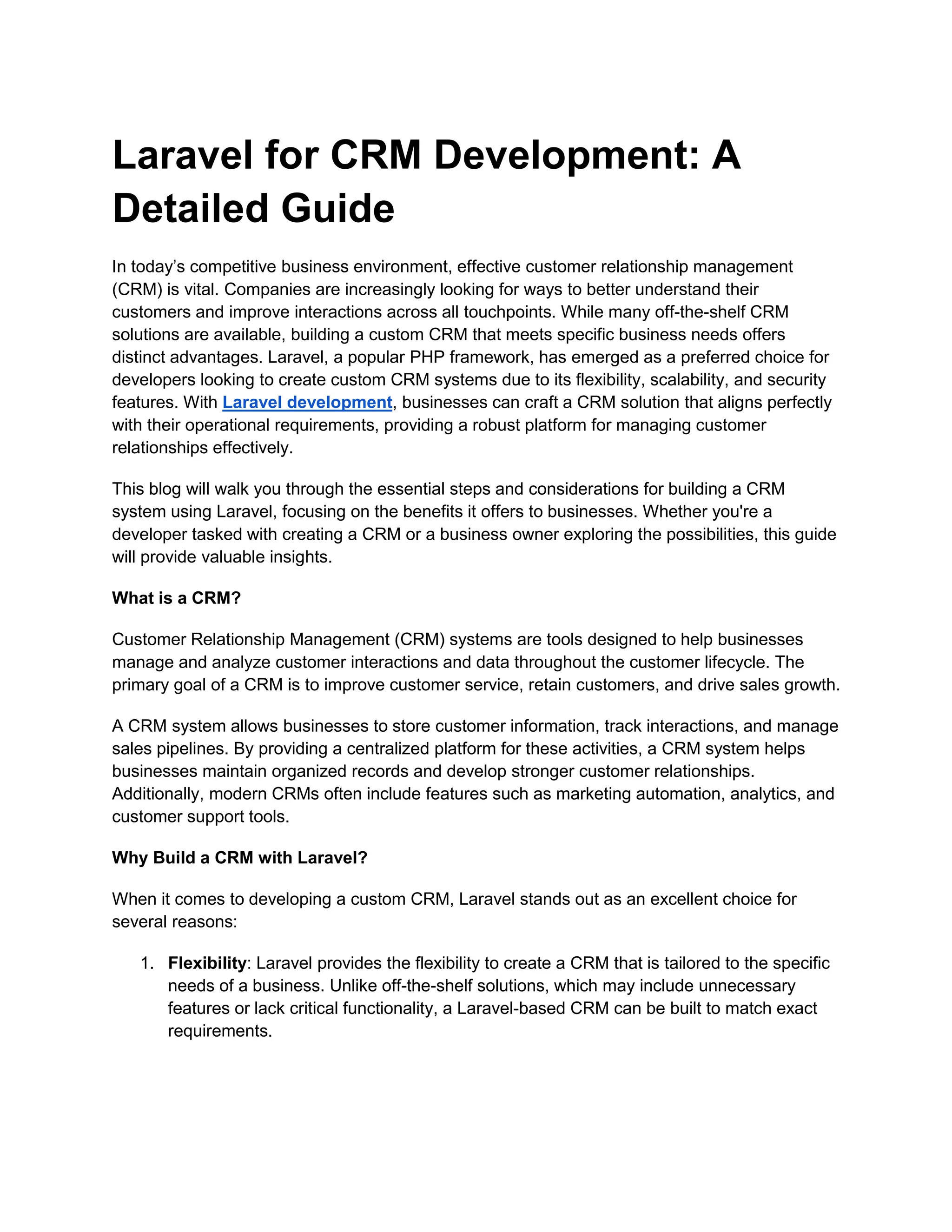 Laravel for CRM Development A Detailed Guide.pdf