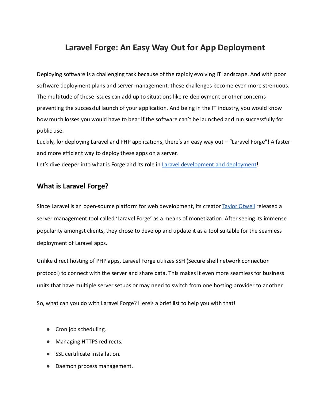 Laravel Forge An Easy Way Out For App Deployment Pdf