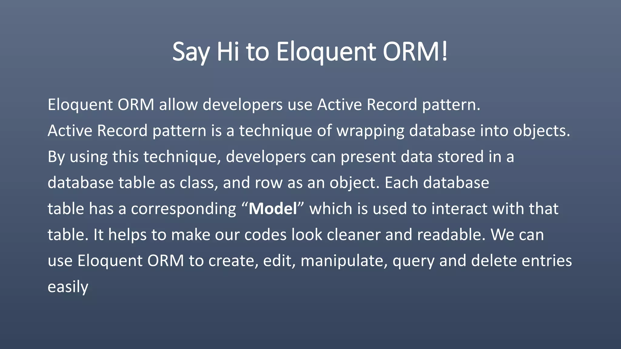 Laravel overview | PPTX