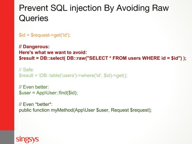 Laravel Security Standards | PPTX | Web Development | Internet