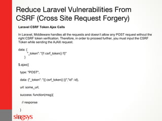Laravel Security Standards | PPTX | Web Development | Internet