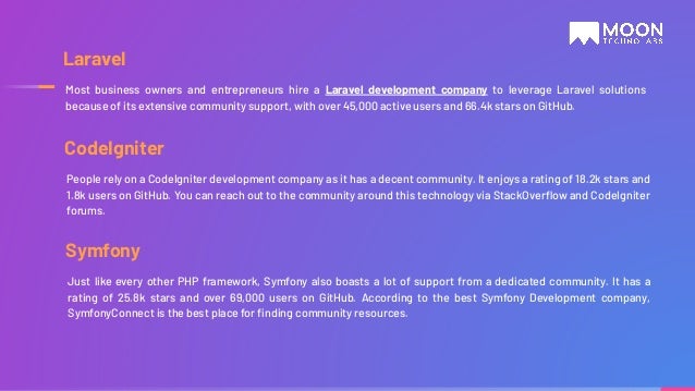 Laravel Vs Codeigniter Vs Symfony Which Framework To Choose Ppt 5816