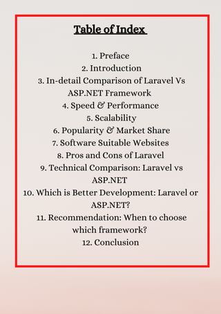 Laravel vs asp.net framework a complete comparative analysis | PDF