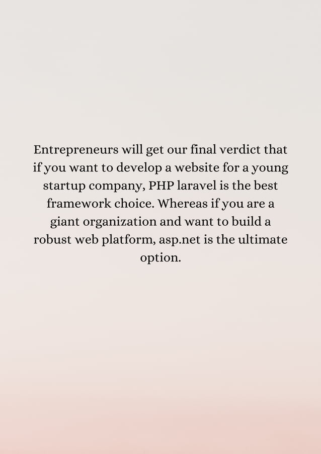 Laravel vs asp.net framework a complete comparative analysis | PDF