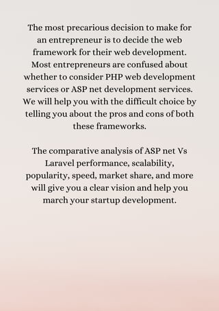 Laravel vs asp.net framework a complete comparative analysis | PDF