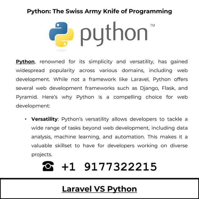 Laravel VS Python: Which is Better for Web Development? | PDF