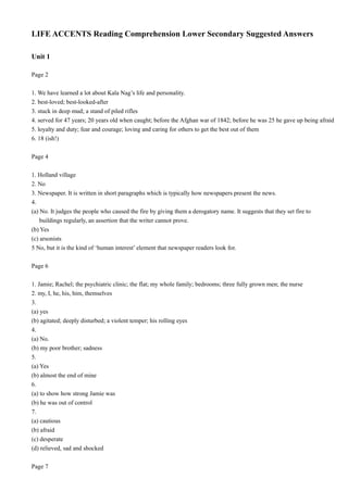 Life Accents Reading Comprehension | PDF