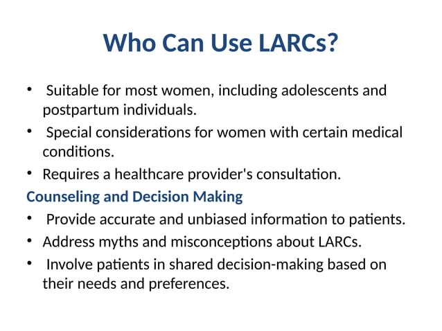 LARCs_Presentation (1).pptx long acting reversible contraceptives | PPTX