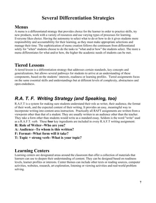 LARC STARTALK differentiation handout 2011 | PDF