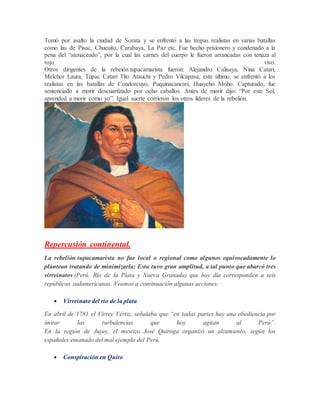 La Rebelión de Tupac Amaru | DOCX
