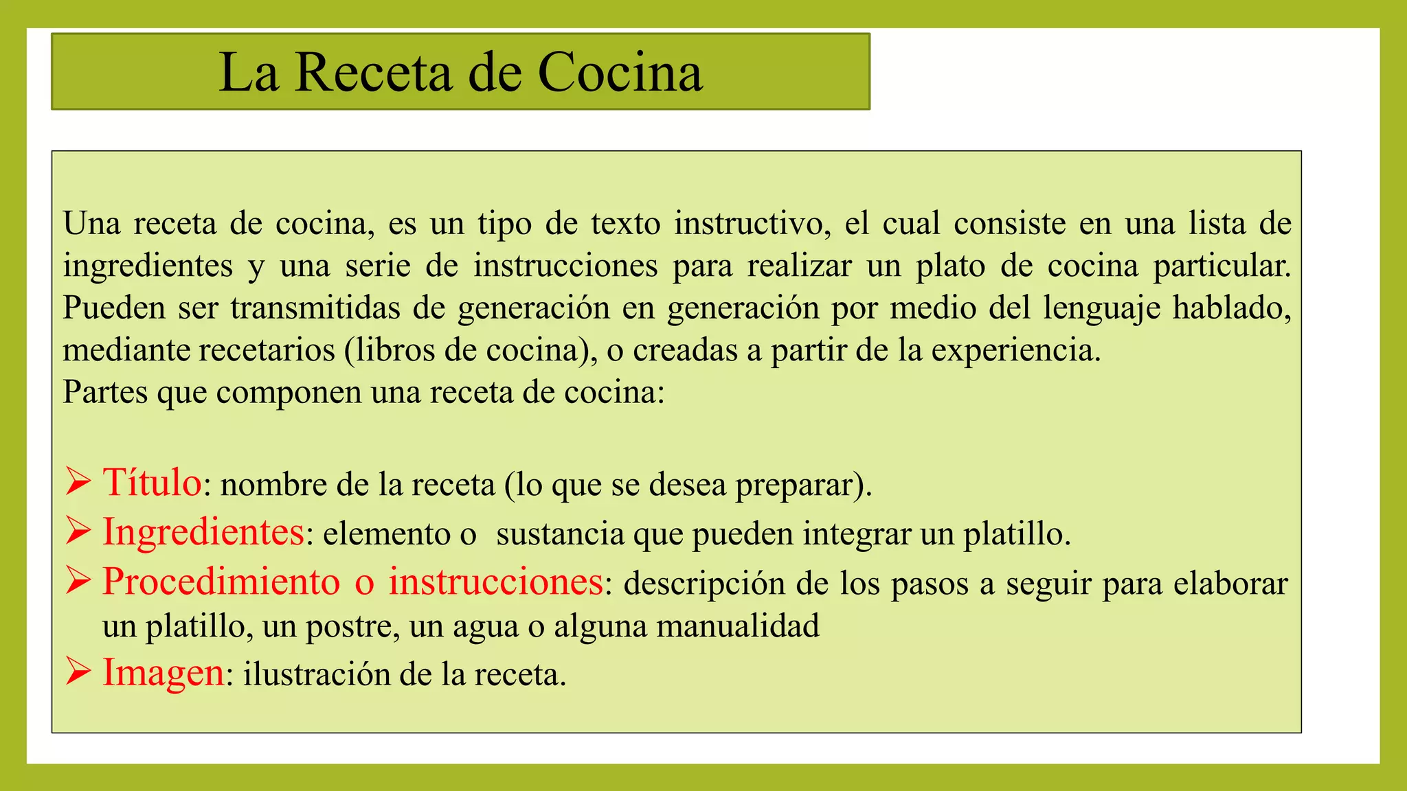 La receta | PPTX
