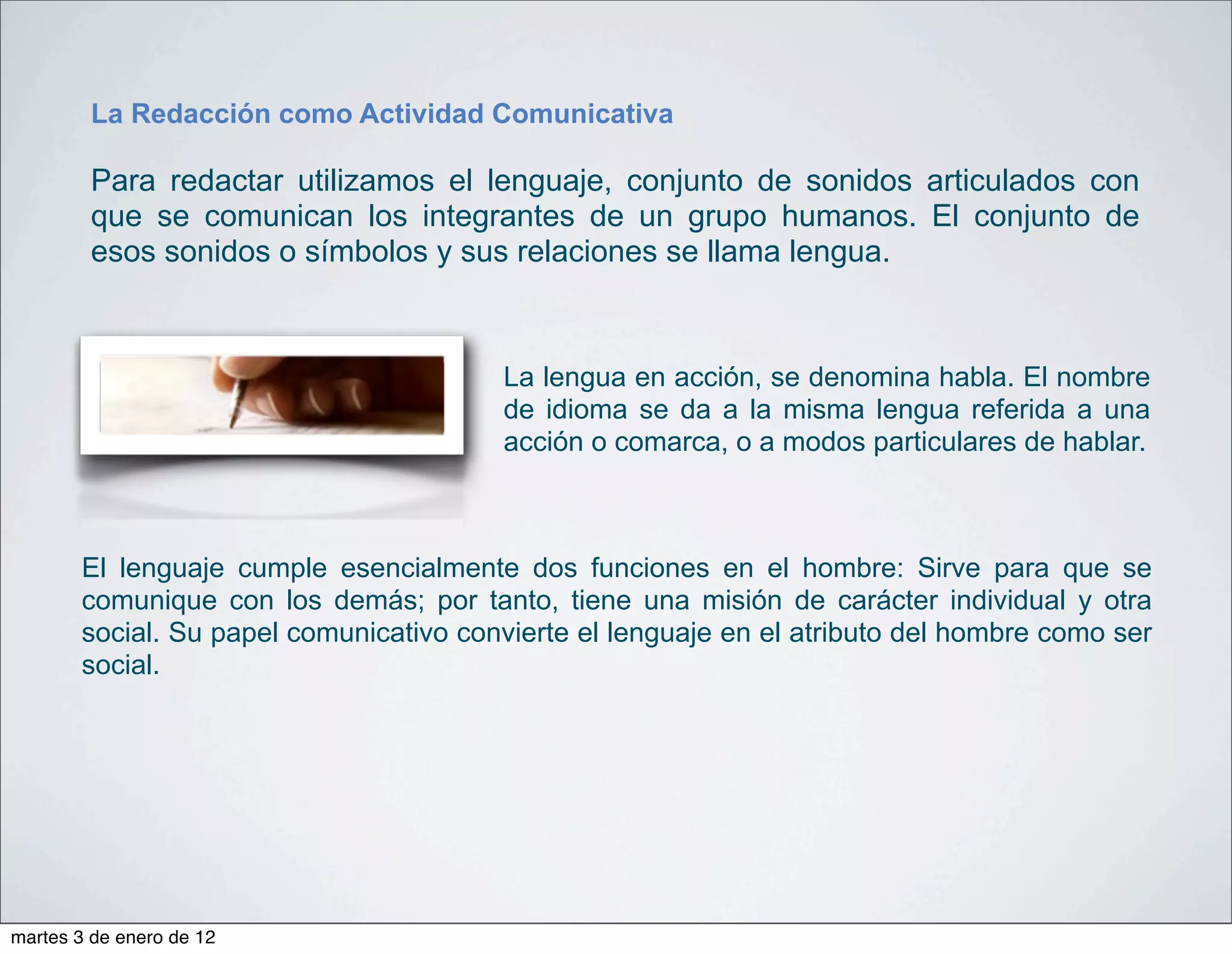 La redacción como actividad comunicativa | PPT