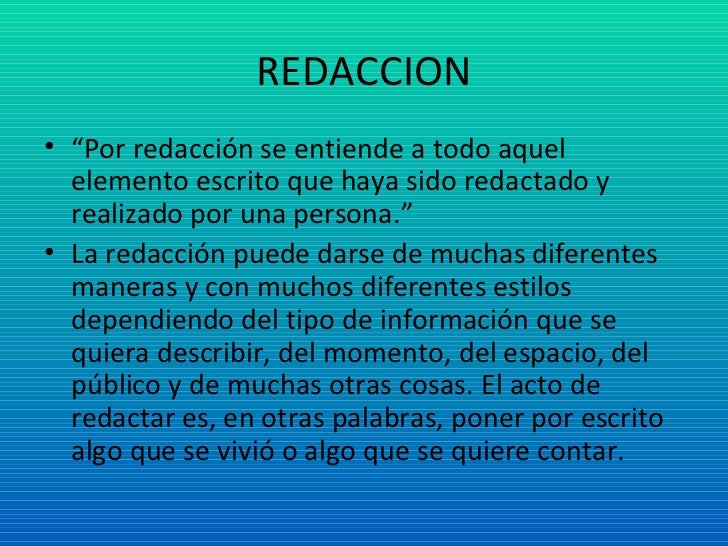 Redaccion Significado