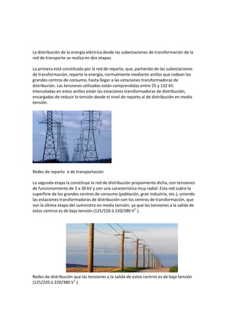 La red de distribución de energía eléctrica | PDF