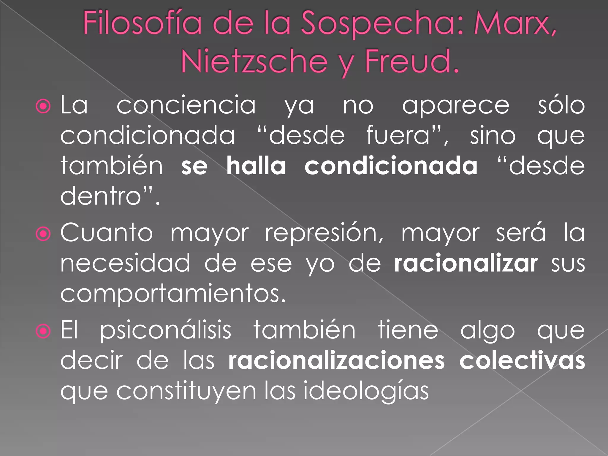 La relación entre filosofía e ideología Marx-Freud-Nietzsche | PPT