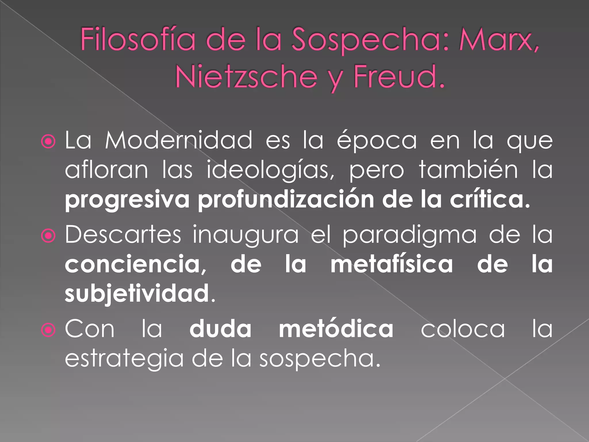 La relación entre filosofía e ideología Marx-Freud-Nietzsche | PPT