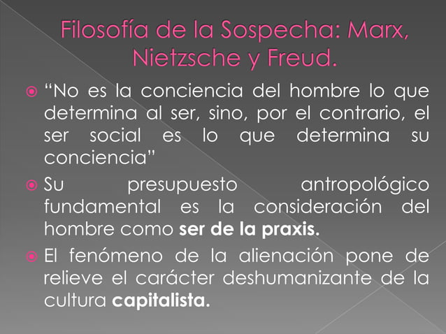 La relación entre filosofía e ideología Marx-Freud-Nietzsche | PPT
