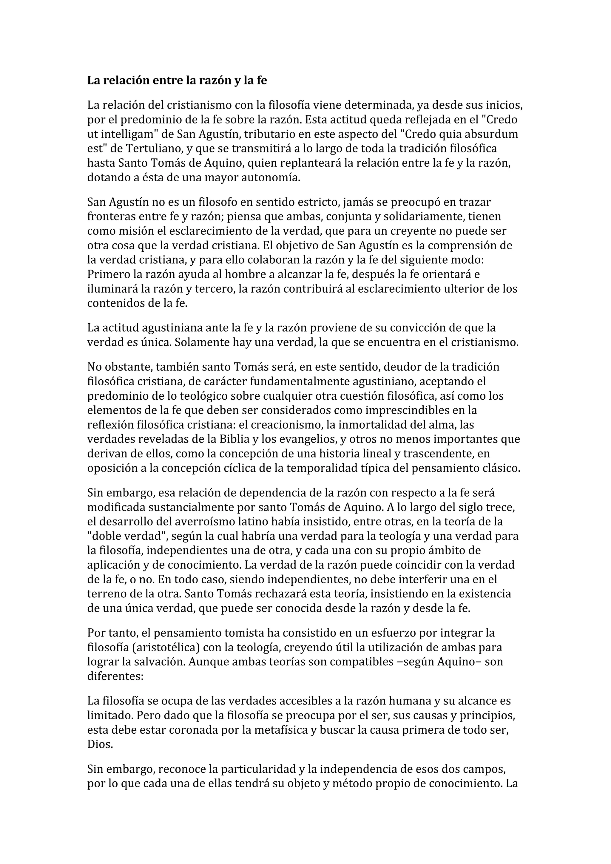 La relación entre la razón y la fe | PDF