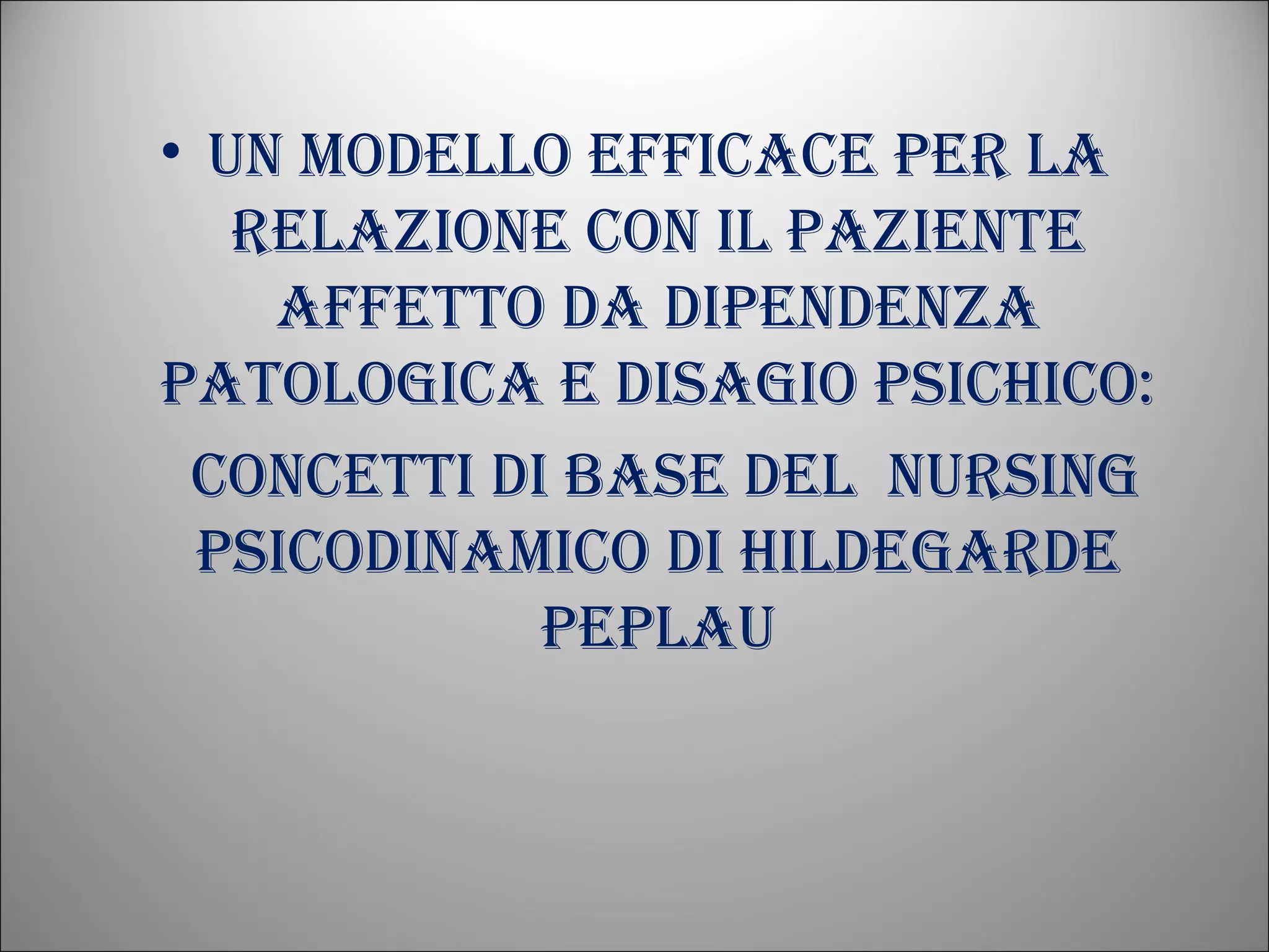 La relazione con il paziente con disagio psichico | PPT