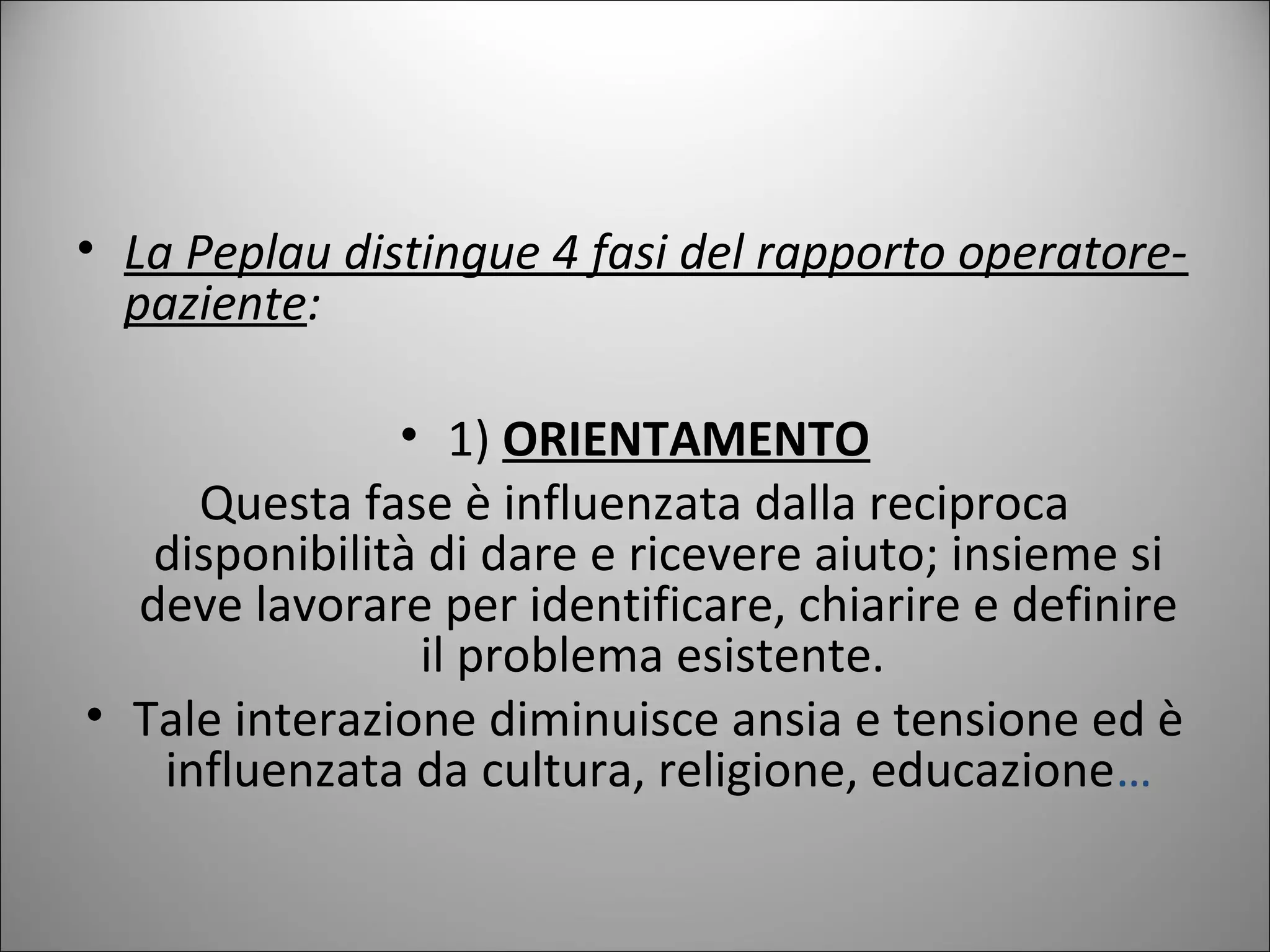 La relazione con il paziente con disagio psichico | PPT
