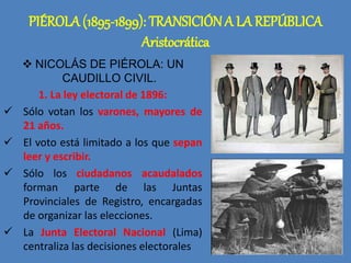LA REPÚBLICA ARISTOCRÁTICA Y CARACTERISTICAS DEL PERU A FINES DEL SIGLO ...