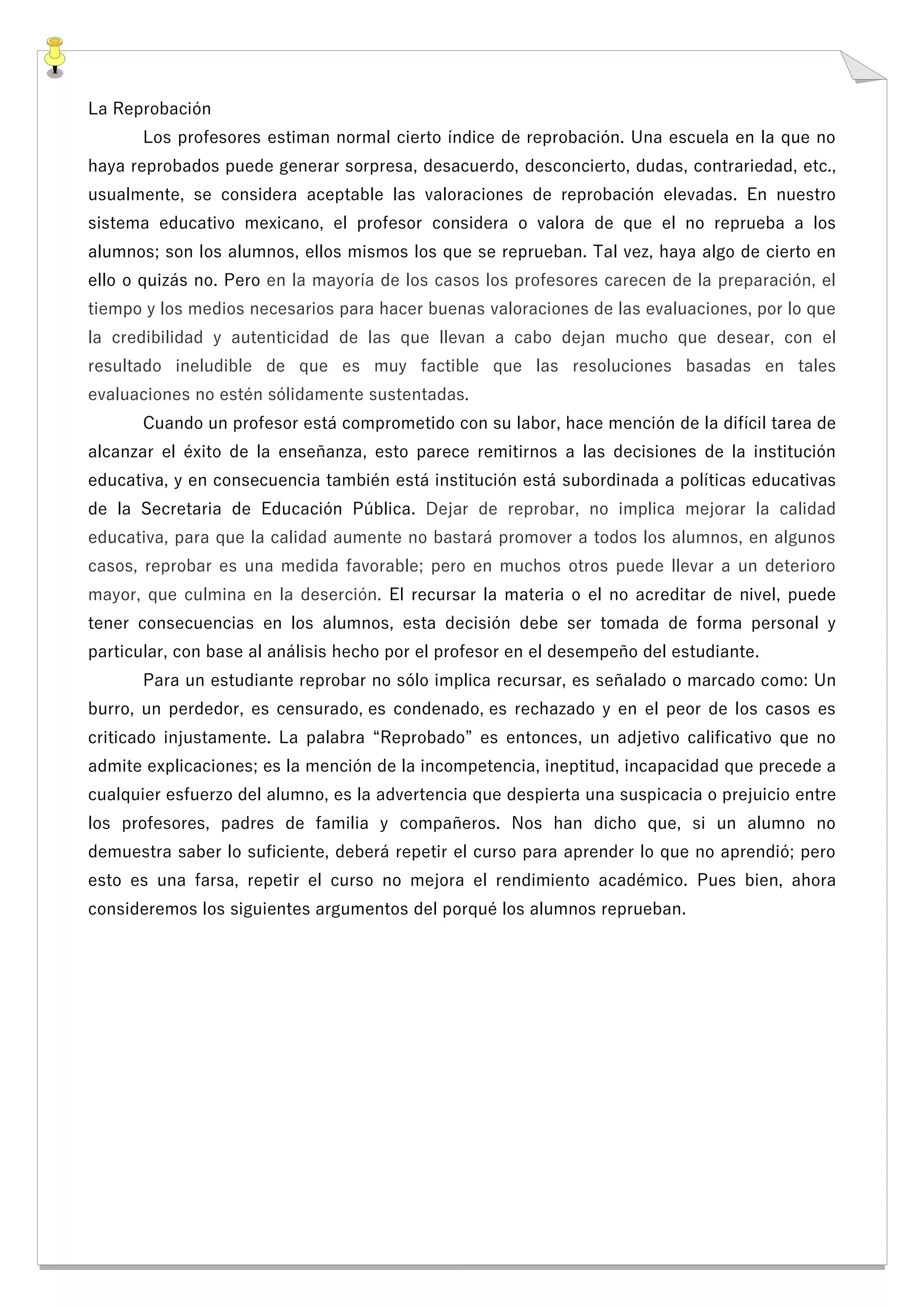 La reprobacion escolar | PDF | Educational Assessment | Education