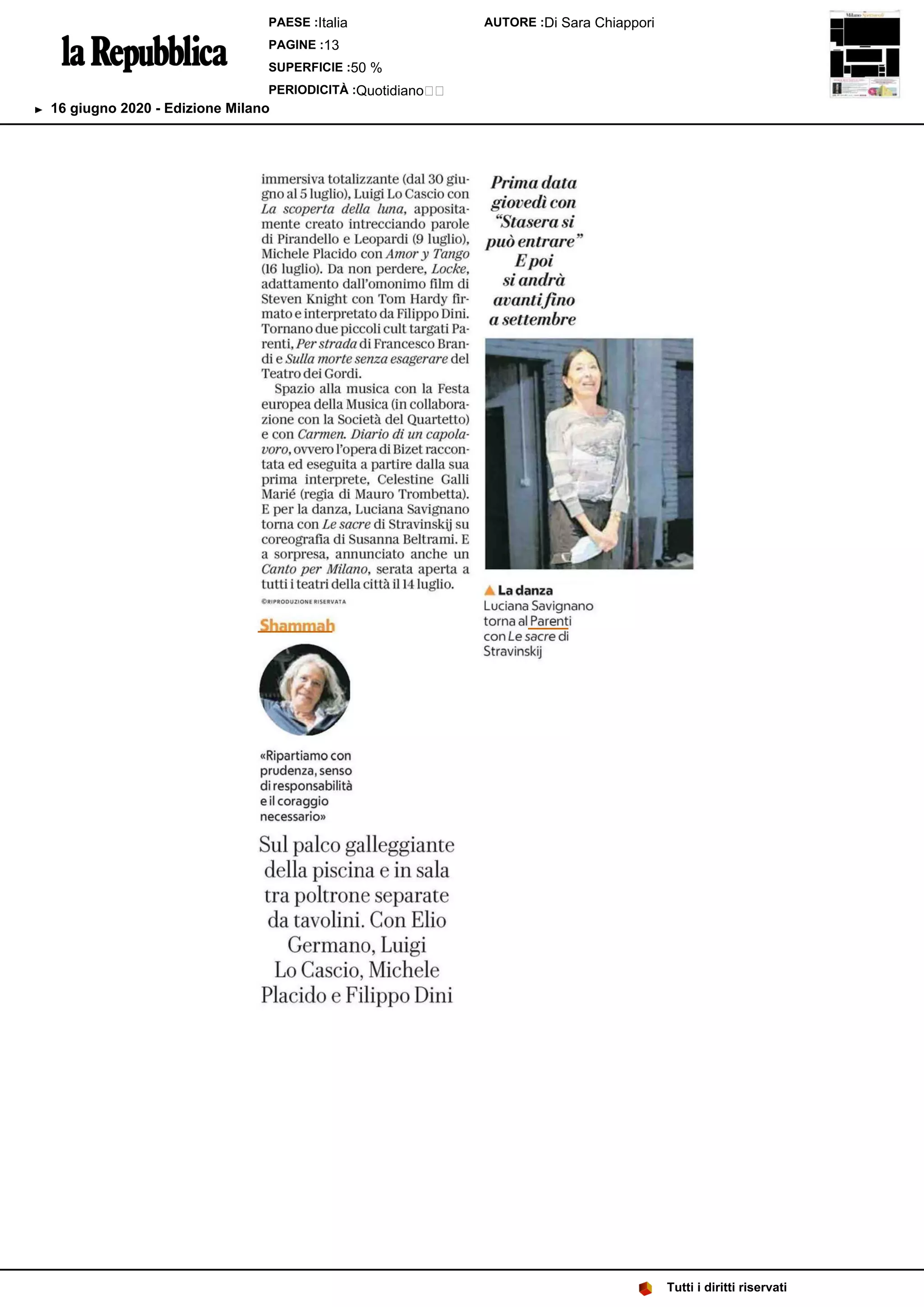 La Repubblica - Sara Chiappori | PDF | Theater Venues | Attractions