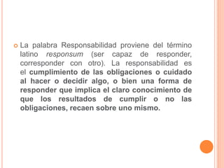 La responsabilidad | PPTX